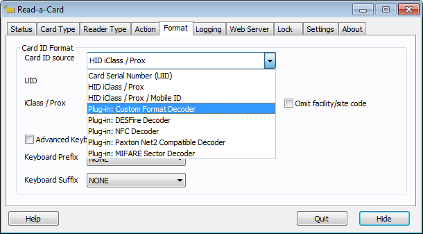 Using Read-a-Card plug-ins